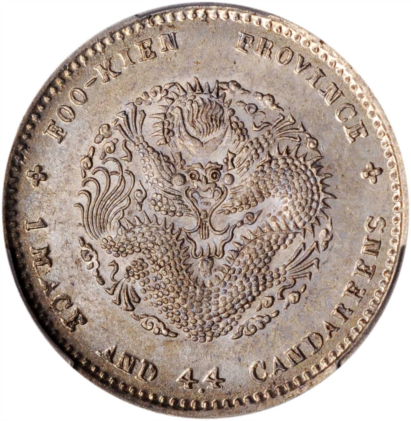 (t) CHINA. Fukien. 1 Mace 4.4 Candareens (20 Cents), ND (1903-08). PCGS ...