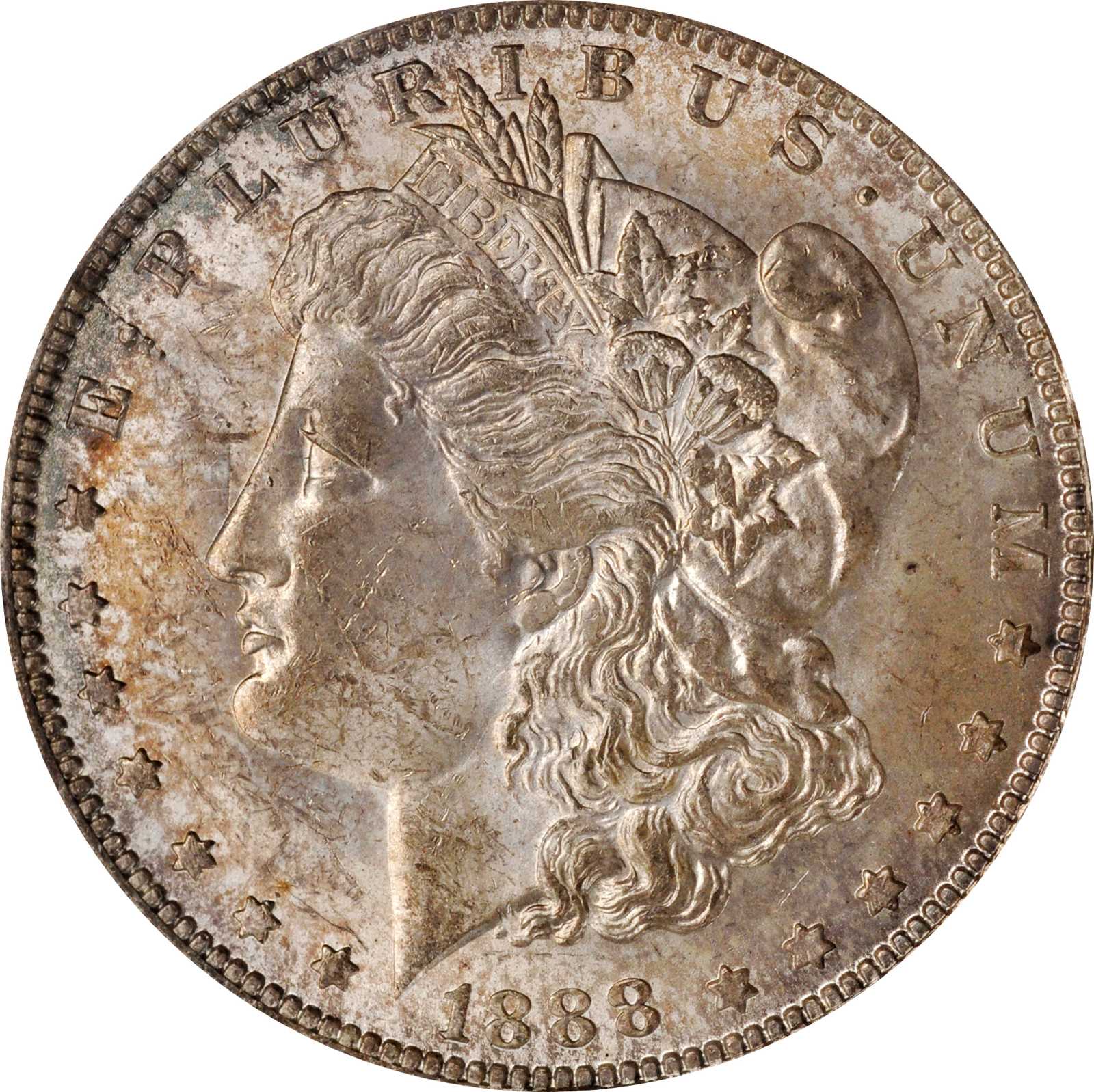 1888-O Morgan Silver Dollar. VAM-1B. Top 100 Variety. Scarface. MS-63 ...