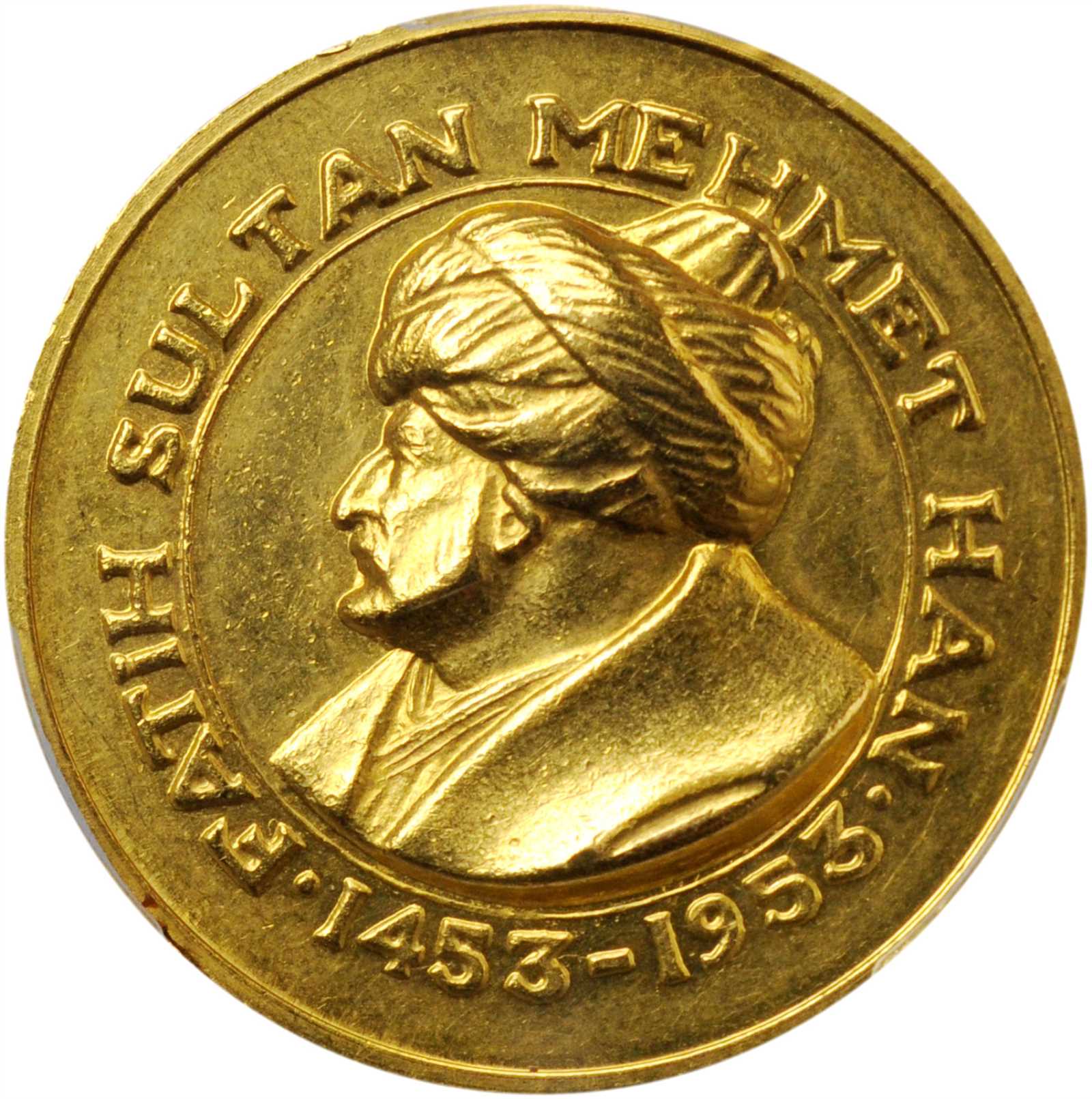 TURKEY. Gold Conquest of Constantinople Medal, 1953. PCGS SPECIMEN-61 ...