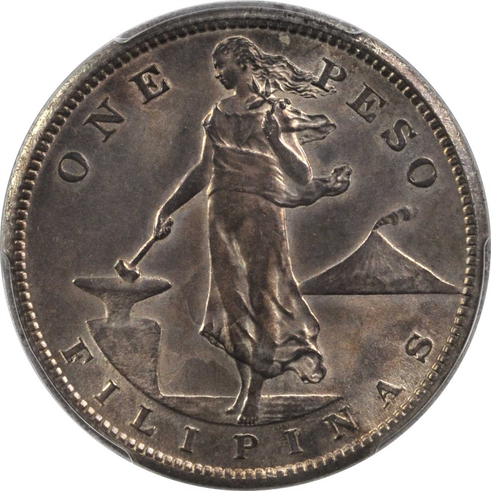 PHILIPPINES. Peso, 1908-S. San Francisco Mint. PCGS Genuine--Cleaned ...