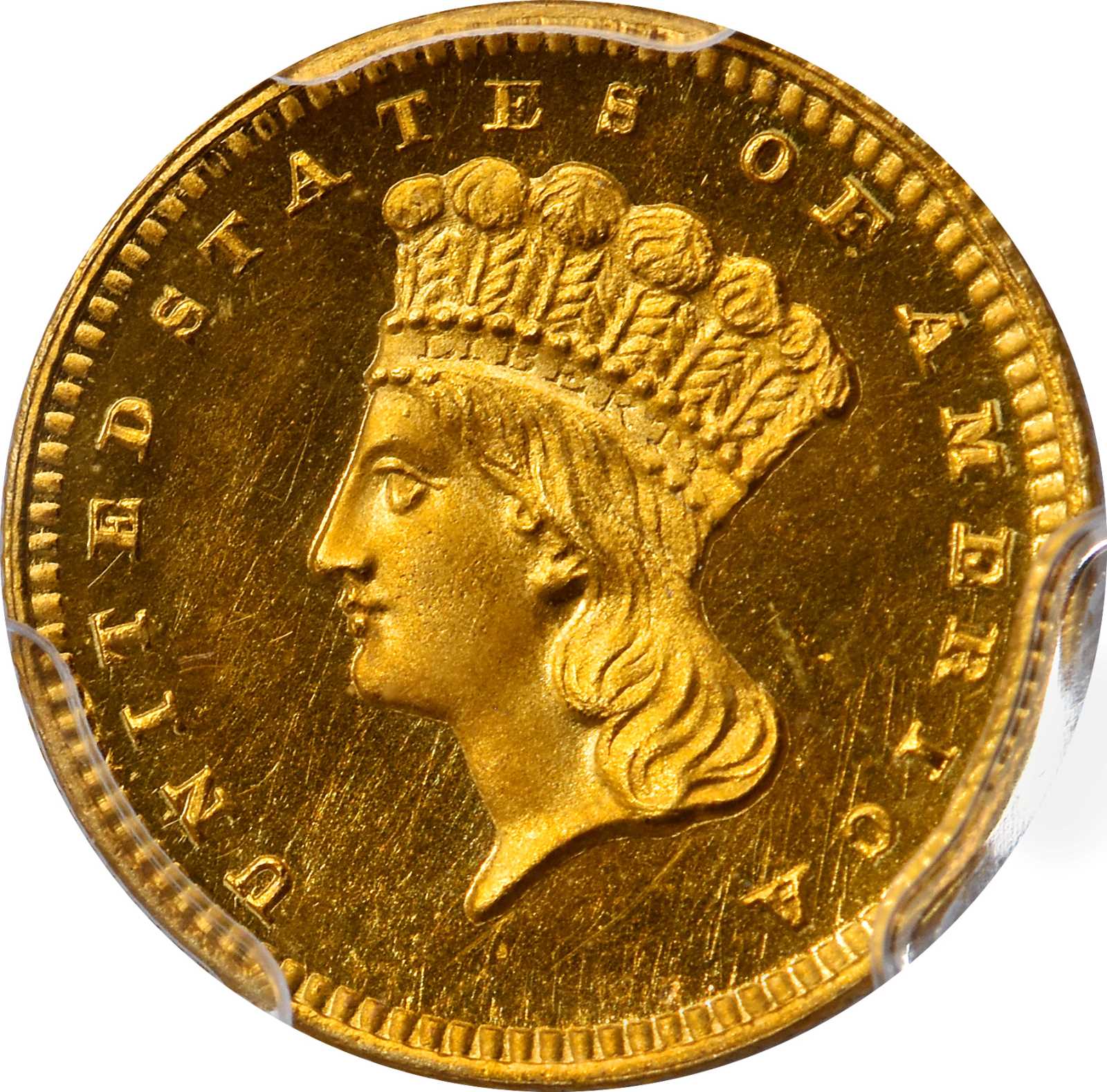 1858 Gold Dollar. JD-1, the only known dies. Rarity-6+. Proof-65 Deep ...