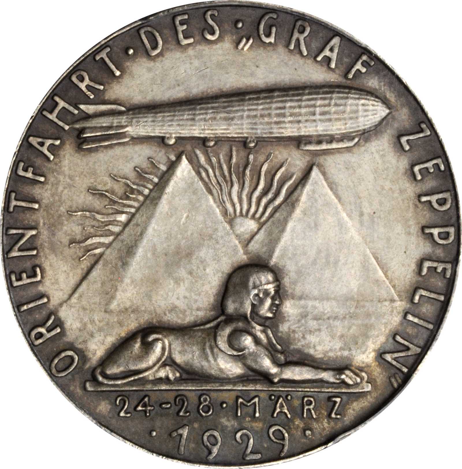 GERMANY. Graf Zeppelin Silver Medal, 1929. PCGS SPECIMEN-62 Gold Shield ...