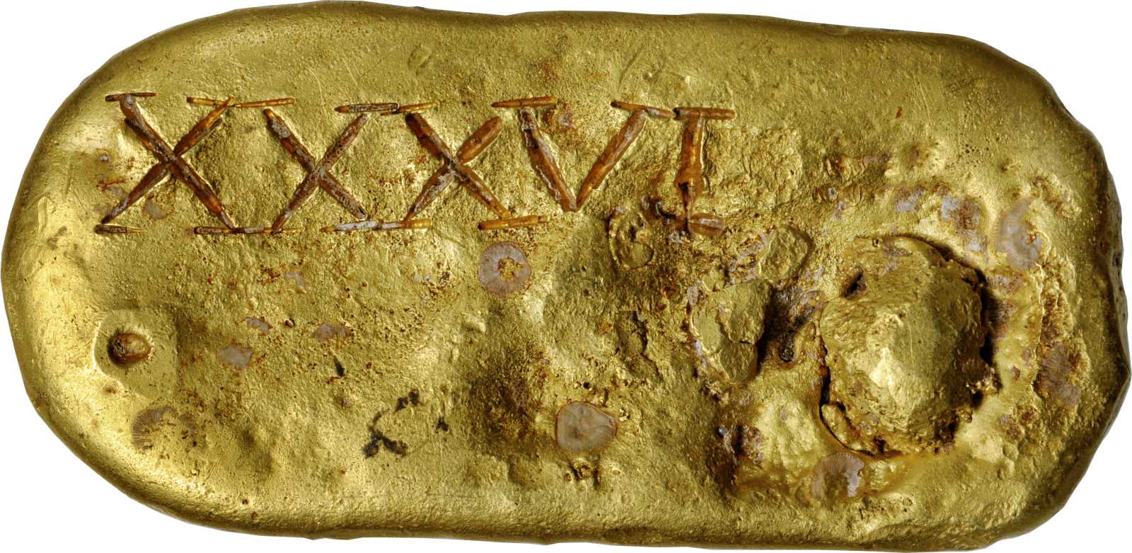 SPANISH COLONIAL. Gold Oblong Bar Recovered from the Nuestra Senora ...