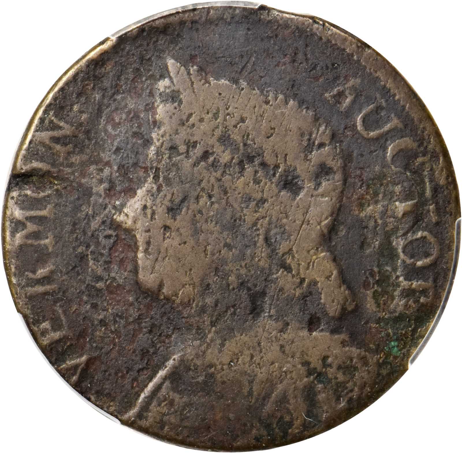 1786 Vermont Copper. RR-10, Bressett 8-G, W-2045. Rarity-4. Bust Left ...