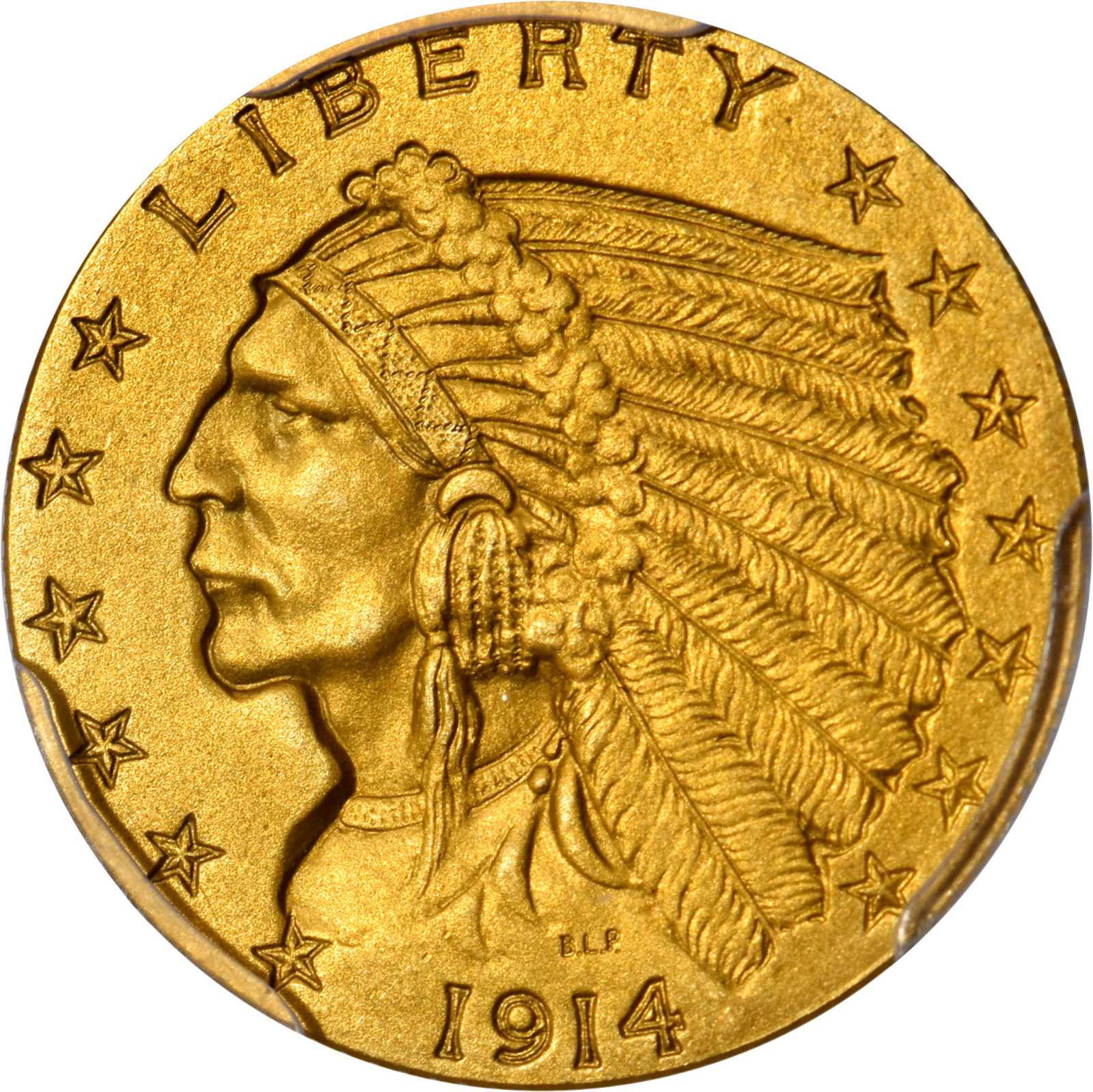 1914 Indian Quarter Eagle. JD-1, the only known dies. Rarity-5-. Proof ...