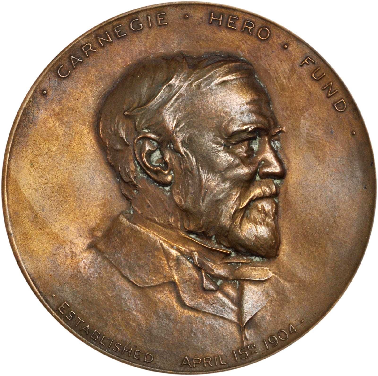 1905 Carnegie Hero Fund Medal. Bronze. Awarded to Robert W. Simpson ...