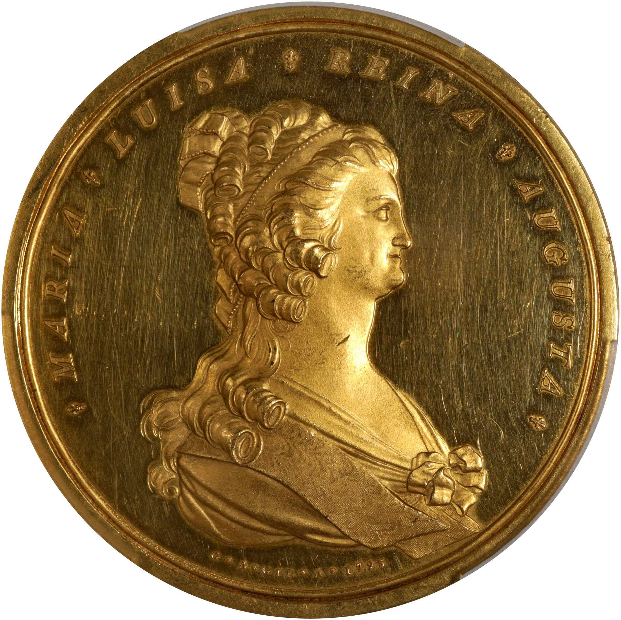 MEXICO. Maria Luisa/Royal Order of Noble Ladies Gold Medal, 1793 ...