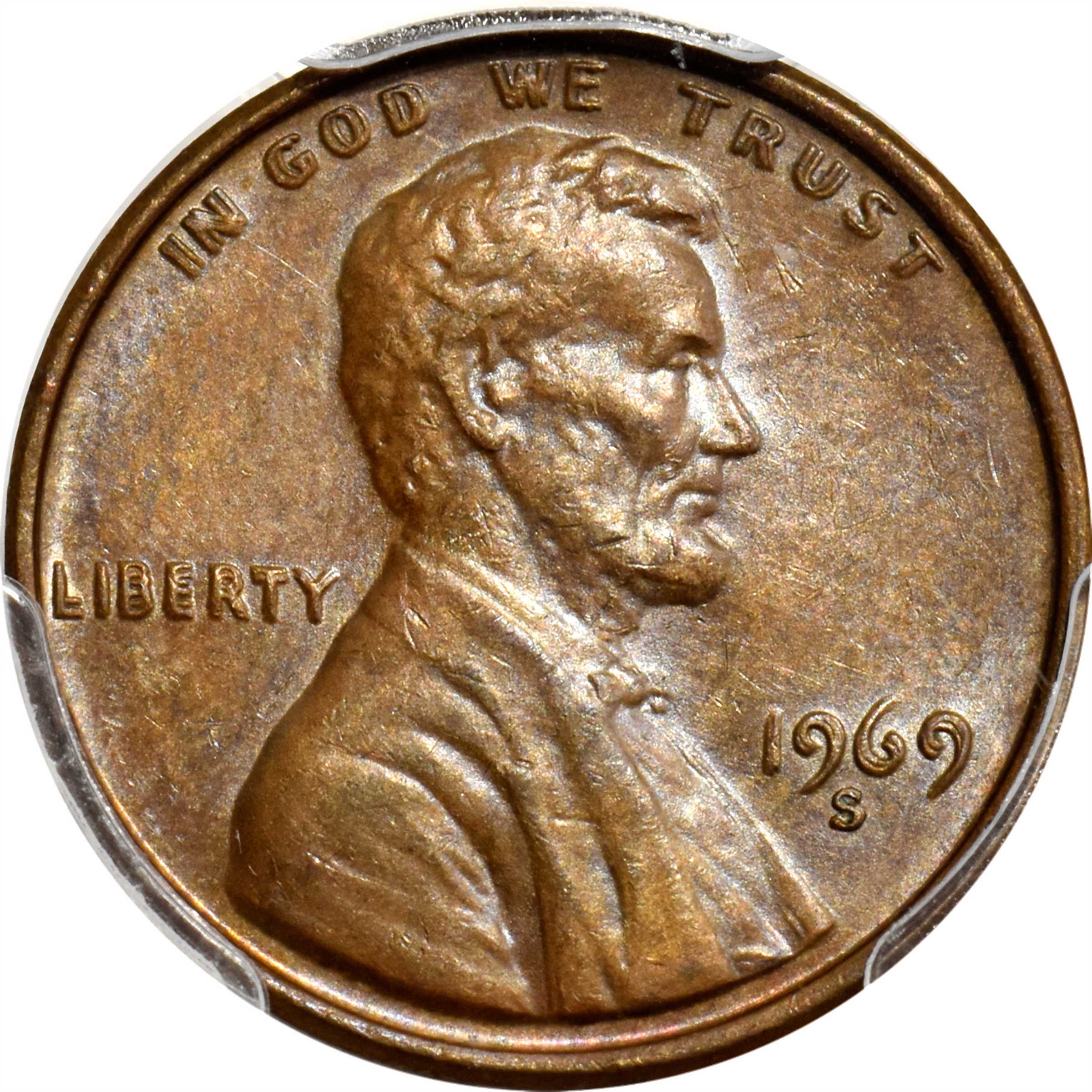 1969-S Lincoln Cent. FS-101. Doubled Die Obverse. MS-61 BN (PCGS). CAC ...