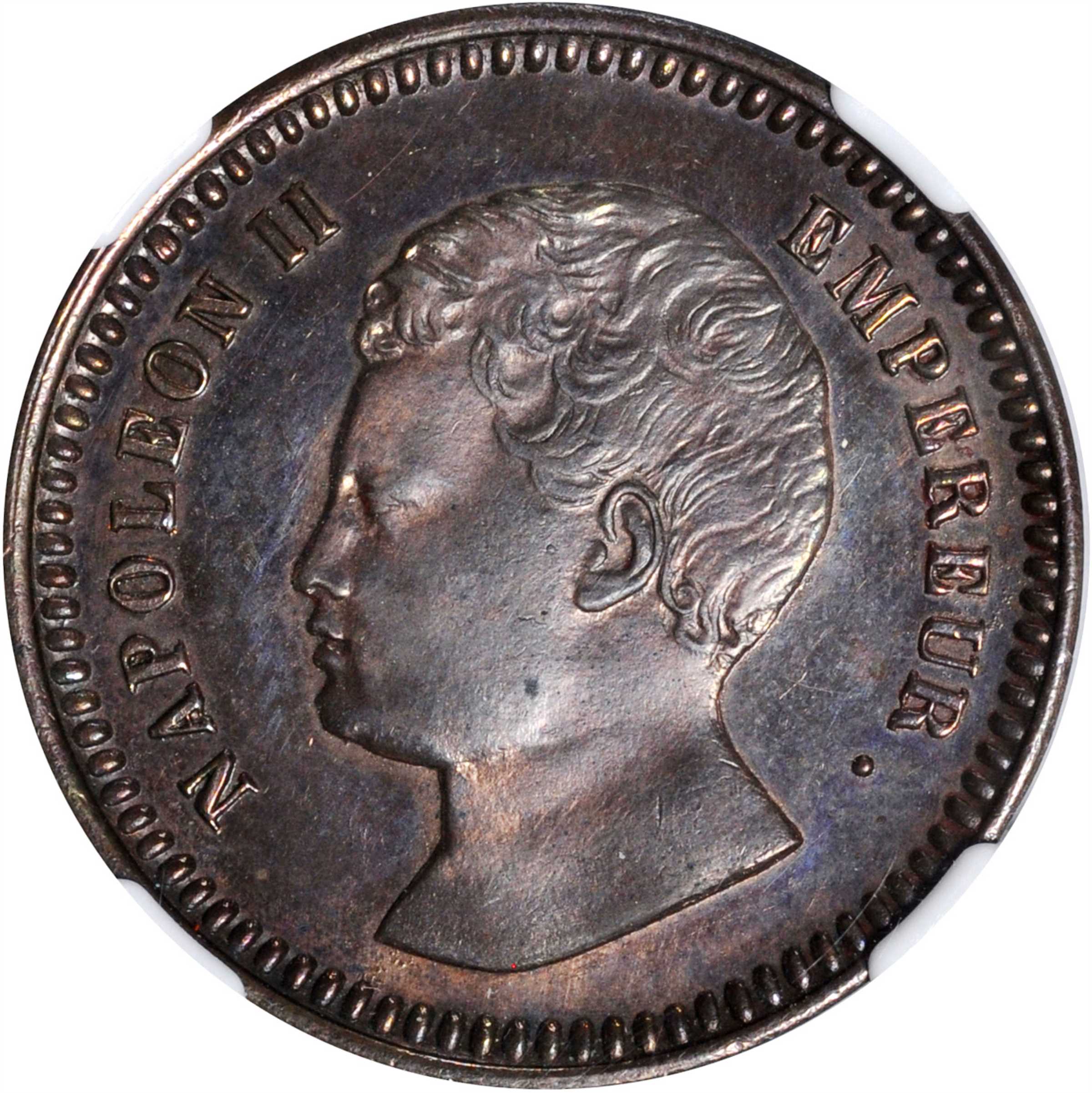 FRANCE. Bronze 10 Centimes Essai (Pattern), 1816. Napoleon II. NGC ...