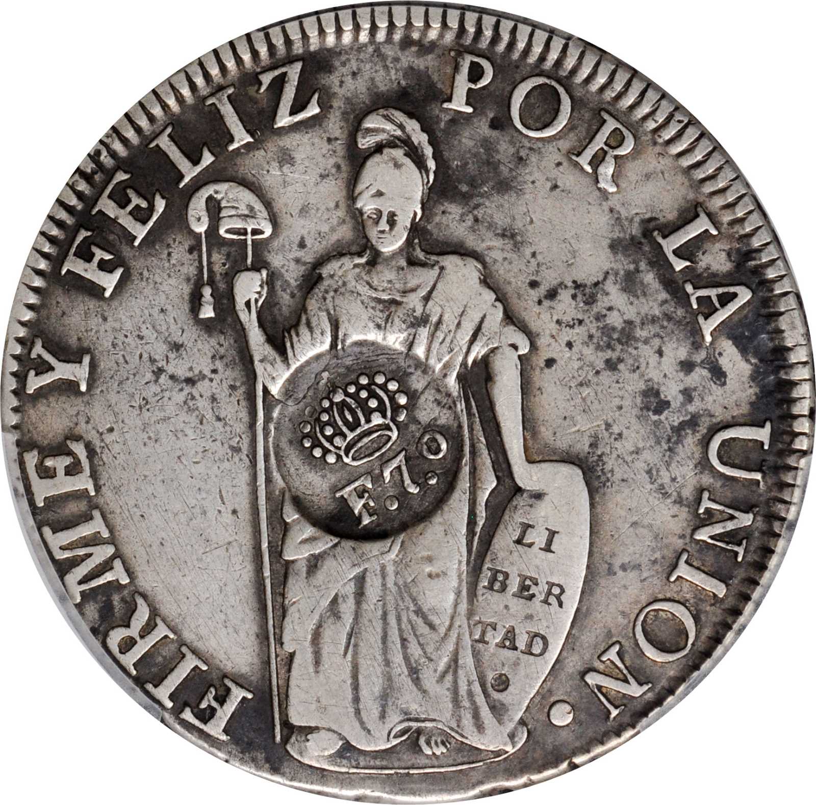 PHILIPPINES. Philippines - Peru. 8 Reales, ND (1834-34). Manila Mint ...